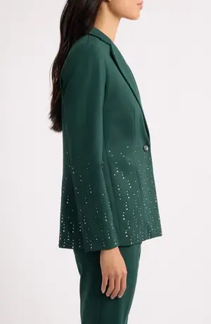 Anne Klein Droplet Embellished One Button Blazer