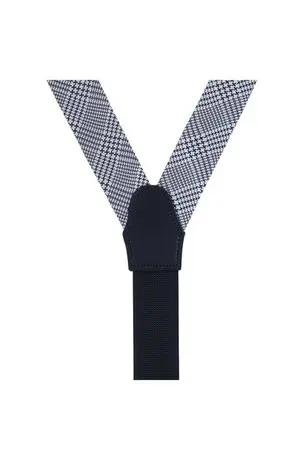 Trafalgar Benji The Houndstooth Plaid Silk Button End Suspenders