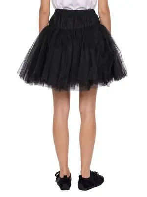 Simone Rocha Tulle-layered Gathered Flared Mini Skirt - Black
