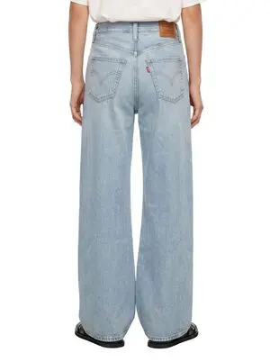 LEVI'S Ribcage Distressed Wide-leg Jeans