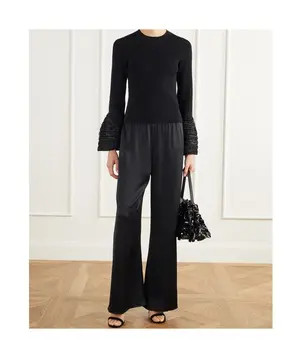 Simkhai Roni Satin Wide-leg Casual Trousers
