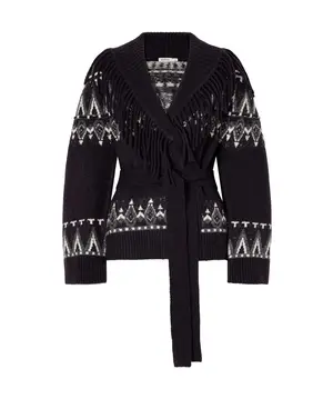 Simkhai Anaise Souffel Island Wool-blend Cardigan - Dark Gray