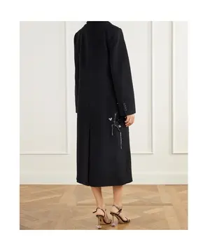 Simkhai Gianni Beaded Double-breasted Wool-blend Felt Coat
