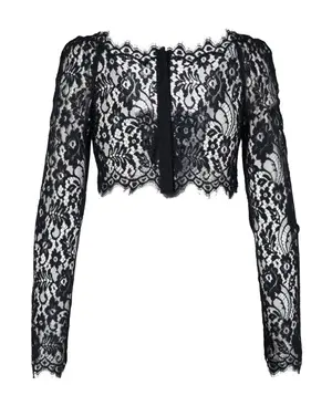 Dolce & Gabbana Dolce Gabbana Long-sleeved Cropped Lace Blouse