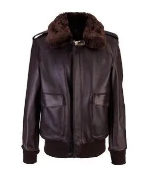 SCHOTT Faux-fur Collar Jacket - Black