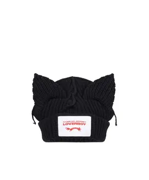 CHARLES JEFFRREY LOVERBOY Cat-ear Beanie - Black