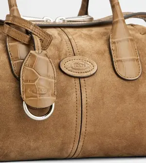 TOD'S Croc-effect Panelled Suede Tote Bag