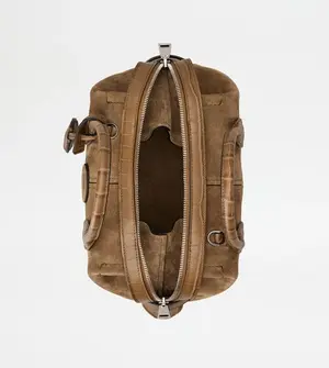 TOD'S Croc-effect Panelled Suede Tote Bag
