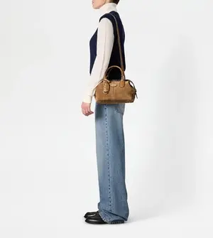 TOD'S Croc-effect Panelled Suede Tote Bag