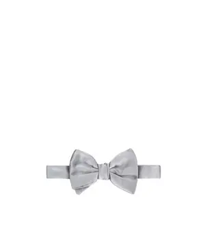 Giorgio Armani Silk Bow Tie - Silver