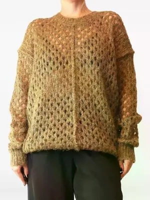ISABEL MARANT VINTAGE Tiana Pointelle-knit Sweater - Green