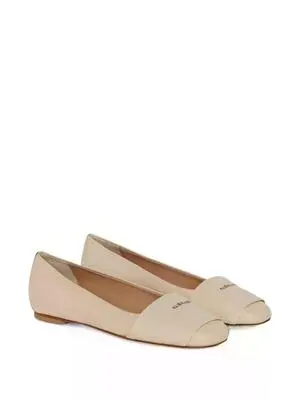 Kiton Logo-plaque Leather Ballet Flats