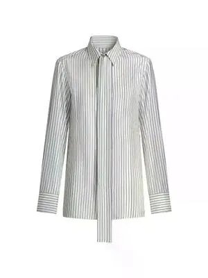 Kiton Striped Tie-detail Shirt - White