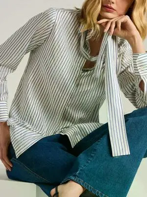 Kiton Striped Tie-detail Shirt