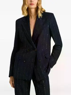 Kiton Double-breasted Sequin-embellished Blazer