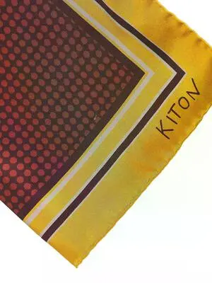 Kiton Polka-dot Silk Scarf - Red