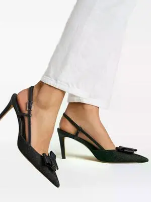 Kiton Bow-detail Slingback Pumps