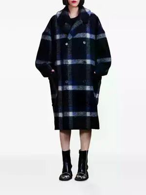 Henrik Vibskov Floating Oversized Checked Double-breasted Coat