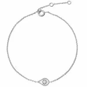 ZOHREH White Sapphire Paisley Teardrop Bracelet Sterling - Silver