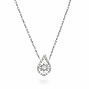 ZOHREH White Sapphire Paisley Teardrop Necklace Sterling - Silver
