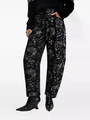 Essentiel Antwerp Ko Floral-print Barrel-leg Jeans