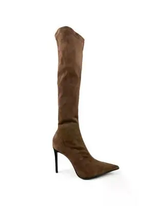 CHUCKIES Pointed-toe Over-the-knee Boots - Brown