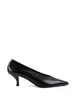 CHUCKIES Pointed-toe Leather Pumps - Black