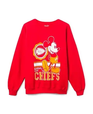 Junk Food Clothing Kansas City Chiefs Mickey Crew Fleece - Red