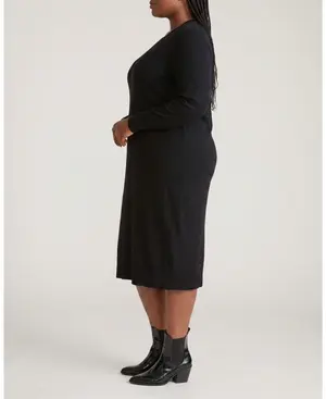 Universal Standard Plus Savvy Fine Knit Everyday Sweater Dress - Black