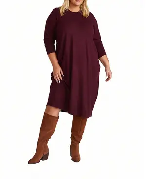 Universal Standard Plus Savvy Fine Knit Everyday Sweater Dress - Gamay