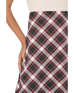 CECE DUPRAZ Plaid Bias Cut Midi Skirt