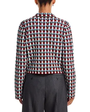 ZANKOV Sauve Cropped Geometric Zip Cardigan