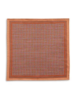 David Donahue Flower Silk Pocket Square - Pumpkin
