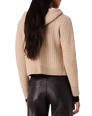 Maje Wool Hooded Cardigan Sweater