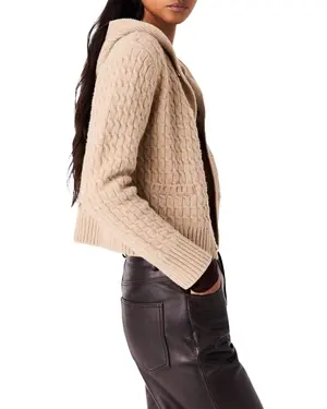 Maje Wool Hooded Cardigan Sweater