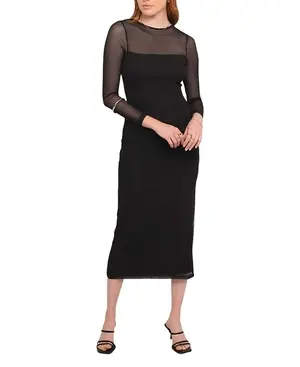 PETAL AND PUP Famille Midi Dress - Black