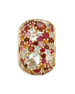 Adina Reyter 14k Yellow Multi Gemstone Crown Jewels Big Bead Pendant