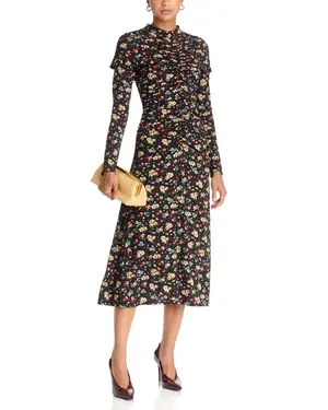 Sea Kaiya Printed Floral Ruffle Midi Dress