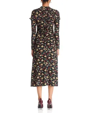 Sea Kaiya Printed Floral Ruffle Midi Dress