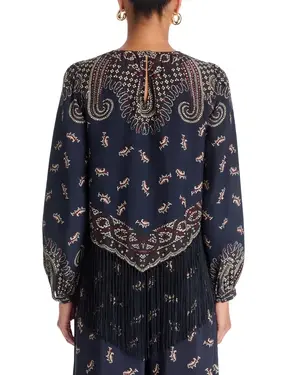 Sea Ellery Printed Fringe Top