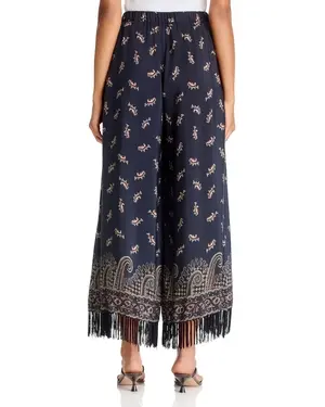 Sea Ellery Cotton Printed Fringe Pants