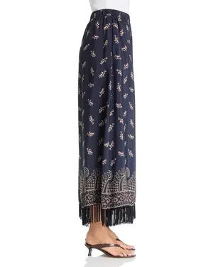 Sea Ellery Cotton Printed Fringe Pants