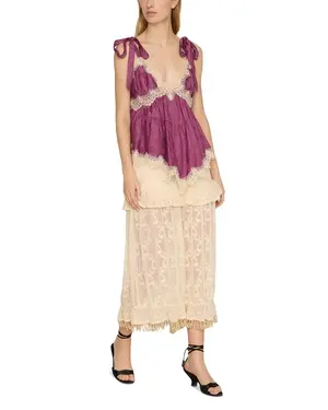 Sea Ethel Lace Trim Cami - Plum