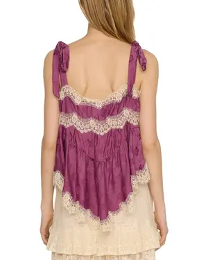 Sea Ethel Lace Trim Cami - Plum