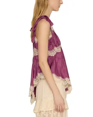 Sea Ethel Lace Trim Cami - Plum