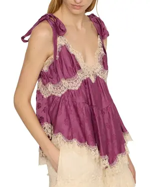 Sea Ethel Lace Trim Cami - Plum