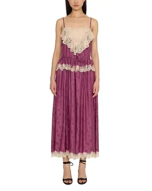 Sea Ethel Lace Trim Midi Dress - Plum
