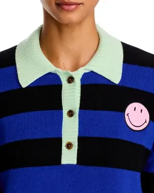 Aqua Smiley Face Rugby Sweater Exclusive