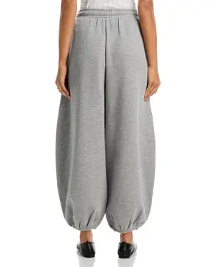 Aqua Cotton Blend Smiley Flower Sweatpants Exclusive - Grey