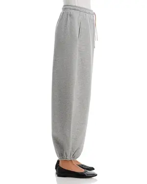 Aqua Cotton Blend Smiley Flower Sweatpants Exclusive - Grey